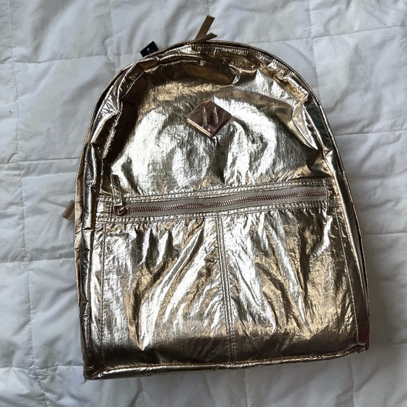 No Boundaries | Bags | Shiny Foil Rose Gold Laptop Backpack | Poshmark